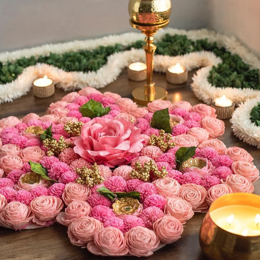 Buy Paavani Rangoli Mat Online | Dry Flower Arrangements | The Maeva Store