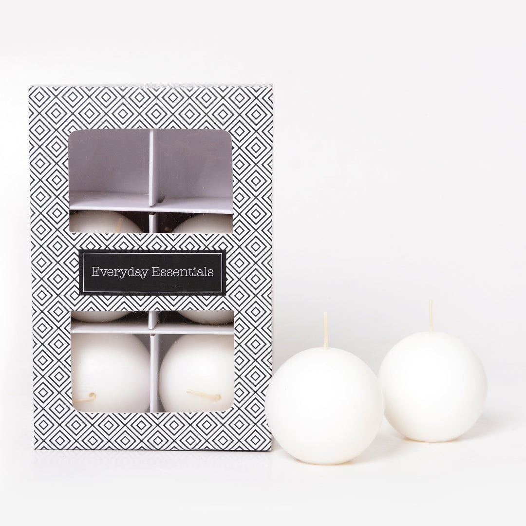 Ball Candles - Pack of 6 | Round Ball Candle | The Maeva Store