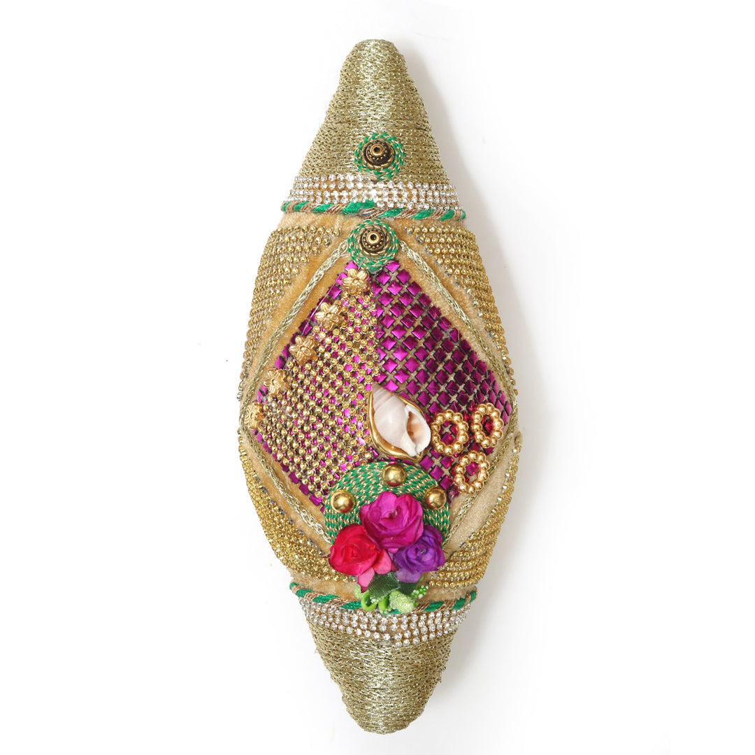 Buy Embellished Coconut Online | Handmade Pooja Coconut | The Maeva Store
